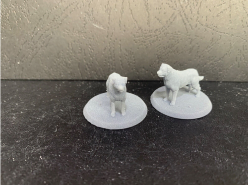 2x 28mm Rottweiler guard/ hunting dogs suit Runequest DnD tabletop war ...
