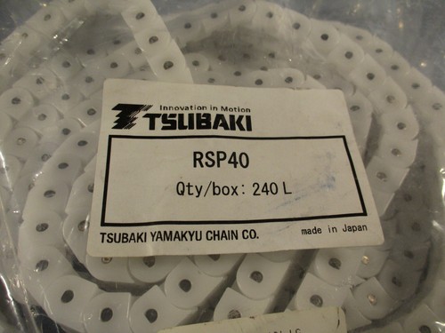 TSUBAKI Flat Top Infeed Conveyor Chain Polyacetal RSP40 240L | eBay