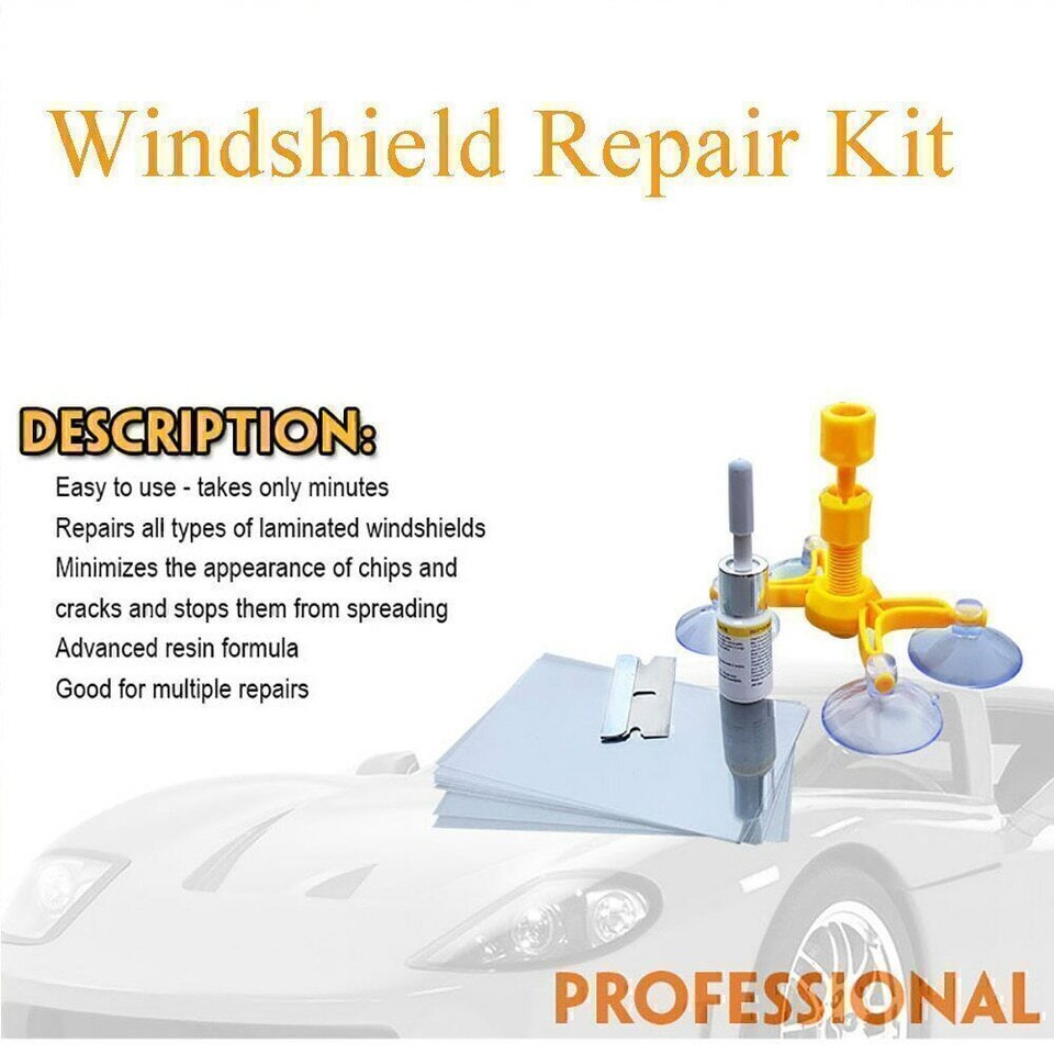Windshield Repair Kit Quick Fix Car Wind Glass Bullseye Rock Chip Crack ...