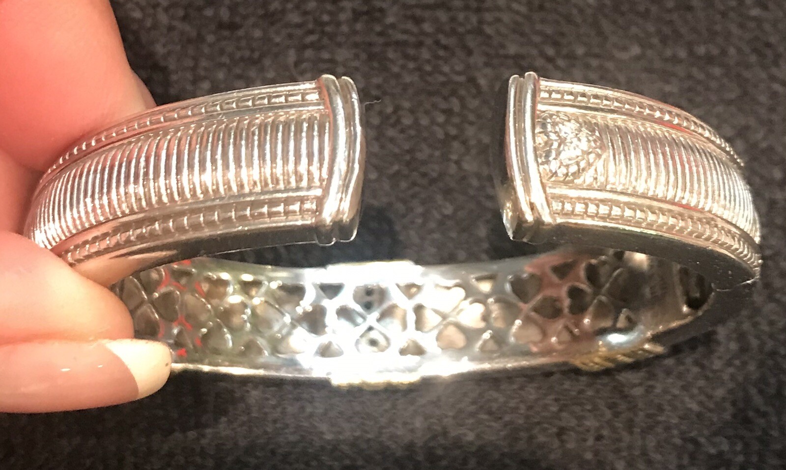 Judith Ripka Bracelet 18k Gold, Sterling Silver & Diamond Pia Cuff In ...