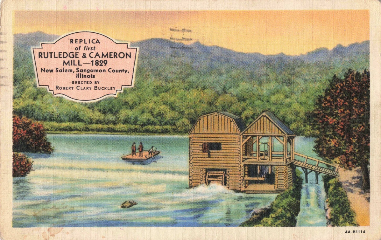 Postcard Rutledge and Cameron Mill 1829 New Salem Illinois | eBay