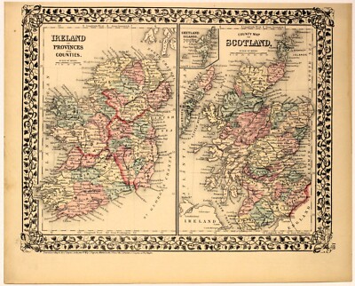 "FRANCE, SPAIN, PORTUGAL-IRELAND, SCOTLAND" Antique authentic Mitchell ...