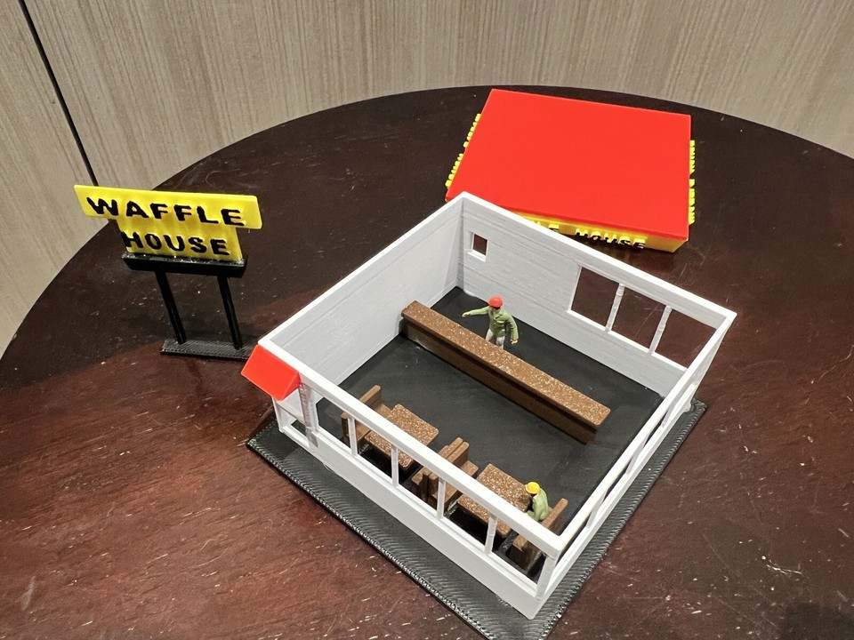 HO Scale Waffle House 3D Printed Structure W/ Booths & Tables | eBay