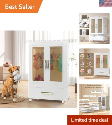 Pet Wardrobe Closet, Dog Closet - Stackable Storage Bins with Doors ...