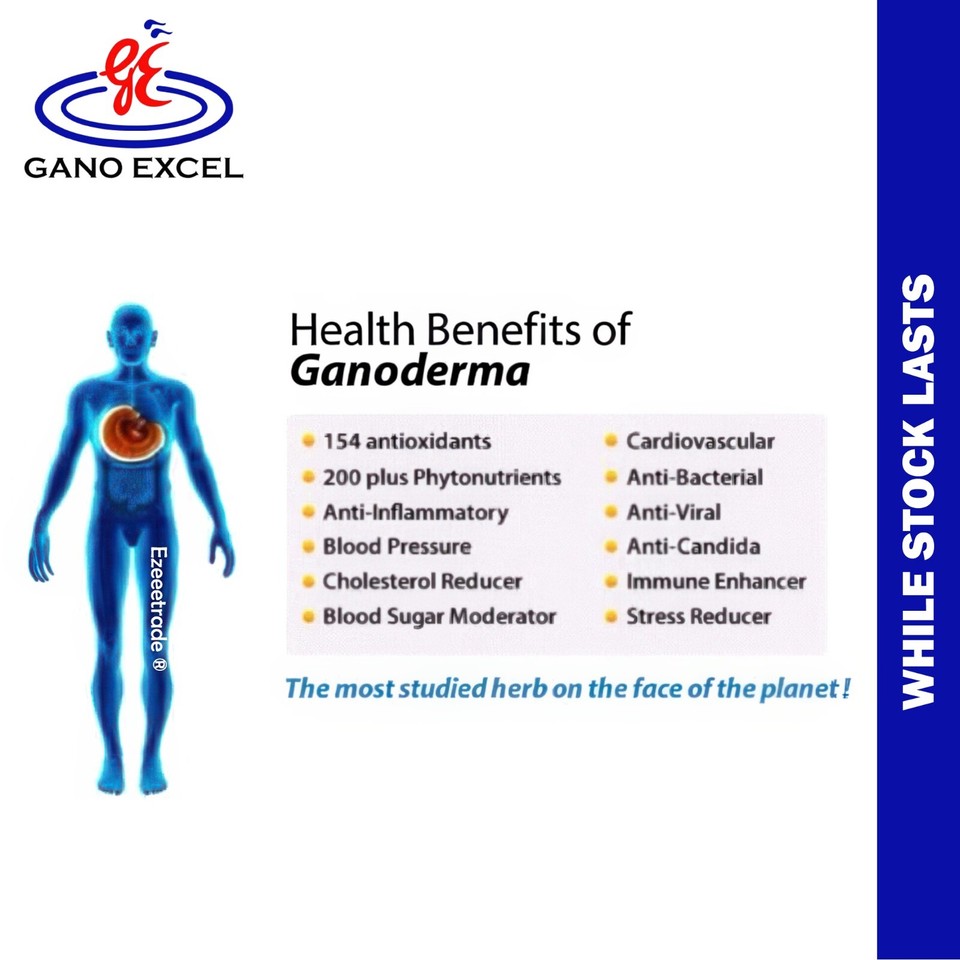 GANO Excel Excellium + Ganoderma Lucidum 90 Caps Reishi Lingzhi Immune ...