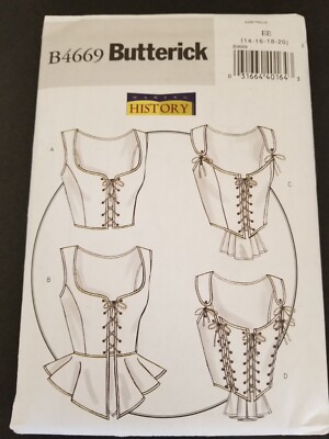 Corset Butterick B4669 Making History Pattern Misses 14-20 EE UNCUT | eBay