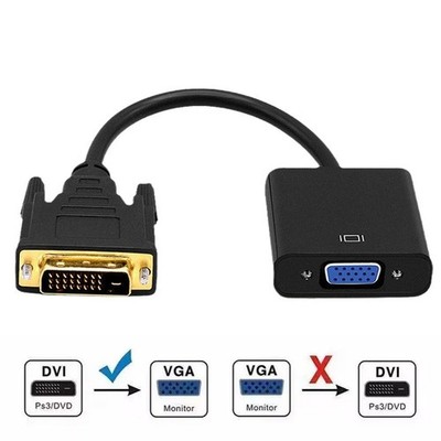 DVI 24+1 Pin to VGA Adapter Cable 125mm Long DVI-D to VGA Converter ...
