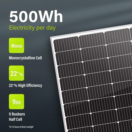 9BB Cell Monocrystalline 12V 100W Solar Panel Compact Design High ...