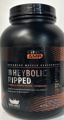 GNC AMP Wheybolic Ripped Protein Powder - Classic Vanilla, 22 Svgs, Exp ...