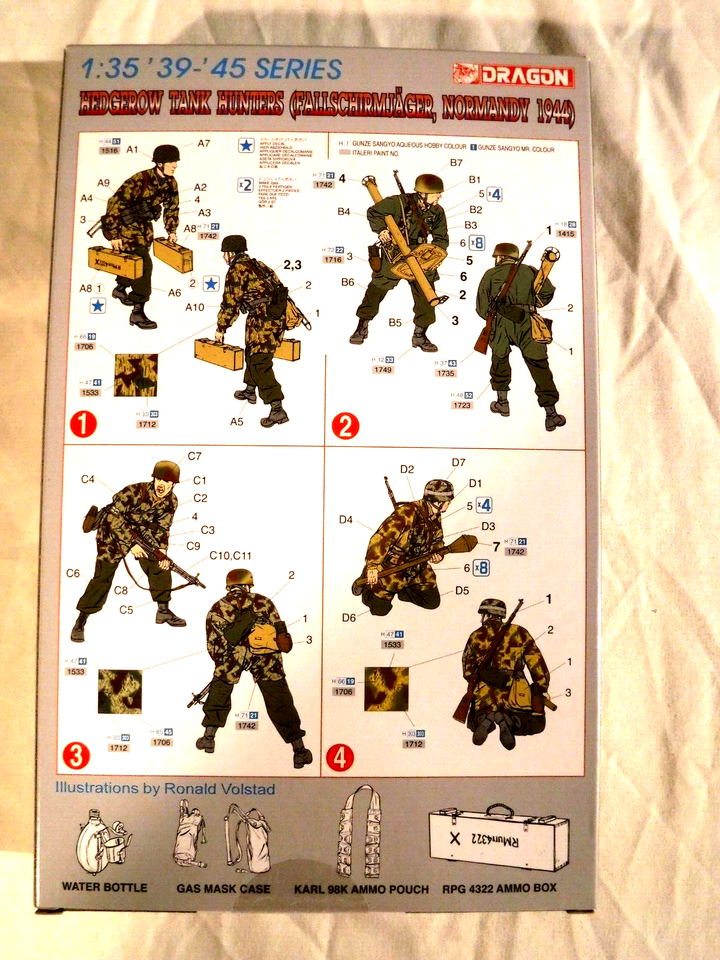 1/35 Dragon 4 German Fallschirmjager Normandy '44 Paratrooper Tank ...