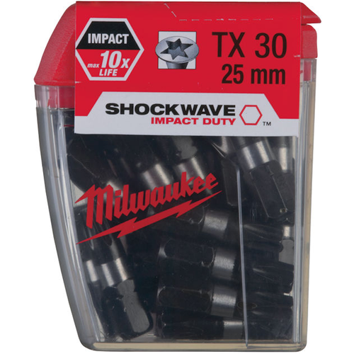 Milwaukee Shockwave Torx T30 Screwdriver Bit Set 25 TX30 25mm Impact ...