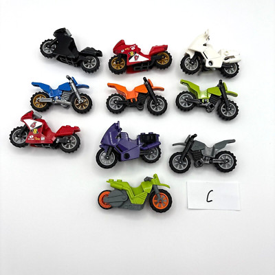 LEGO lot 10 Motorcycles Two wheeler dirt bike city town minifig ...