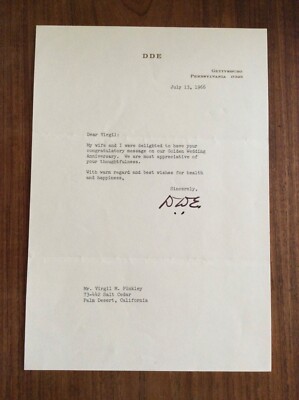 Dwight Eisenhower Autographed Typed Letter 1966, 34th President | eBay