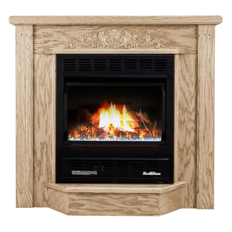 Buck Stove 1127 Deluxe 25K BTU Vent-Free NG/LP Gas Fireplace w/ Blower ...