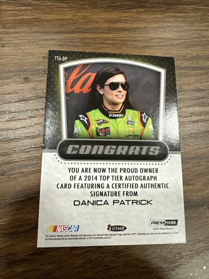 Danica Patrick 2013 Press Pass Top Tier Authentics Signed # 4/20 | eBay