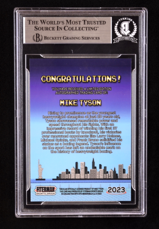 Mike Tyson Signed 2024 Fiterman Sports Exclusive Trading Card - BGS ...