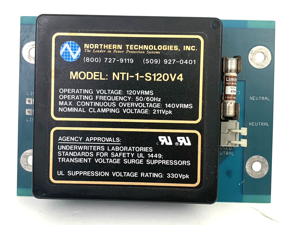 Emerson Northern Technologies NTI-1-M120V48 Surge Suppressor 120VRMS 50/60Hz for sale online | eBay