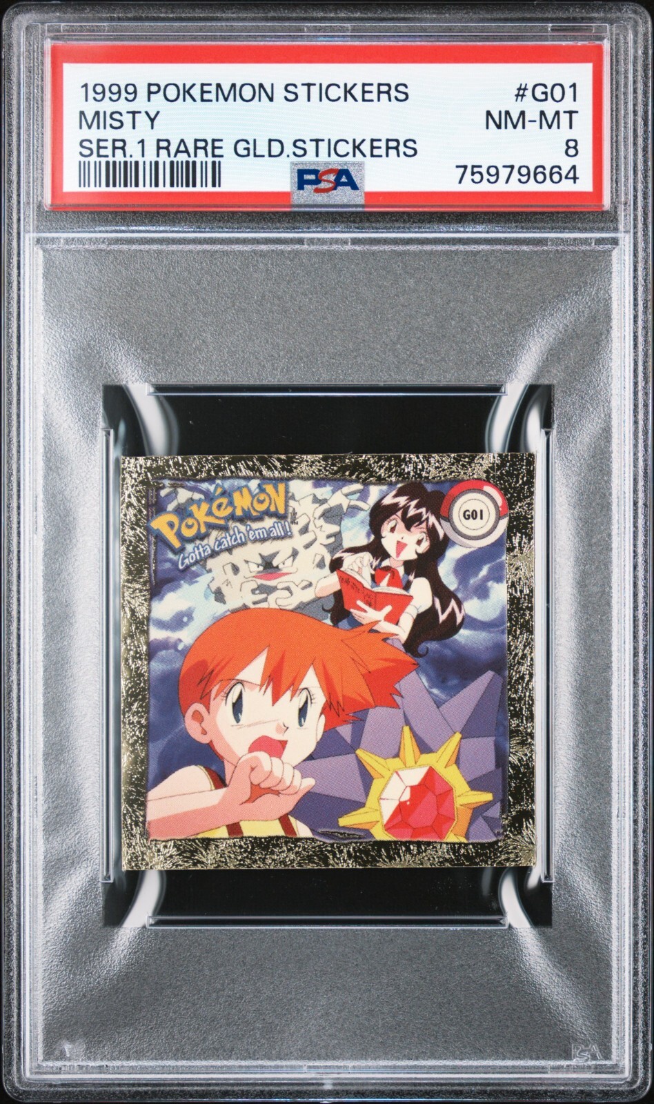 1999 Pokémon Artbox Stickers Series 1 Rare Gold Sticker Misty #G01 PSA ...