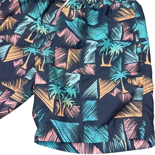 Valor Collective Swim Trunks Mens Large Geometric Palm Tree Retro Print ...