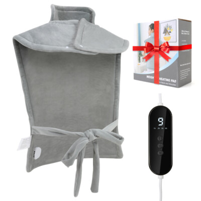 Electric Heating Pad for Back Neck Pain Relief with 9 Heat Settings ...