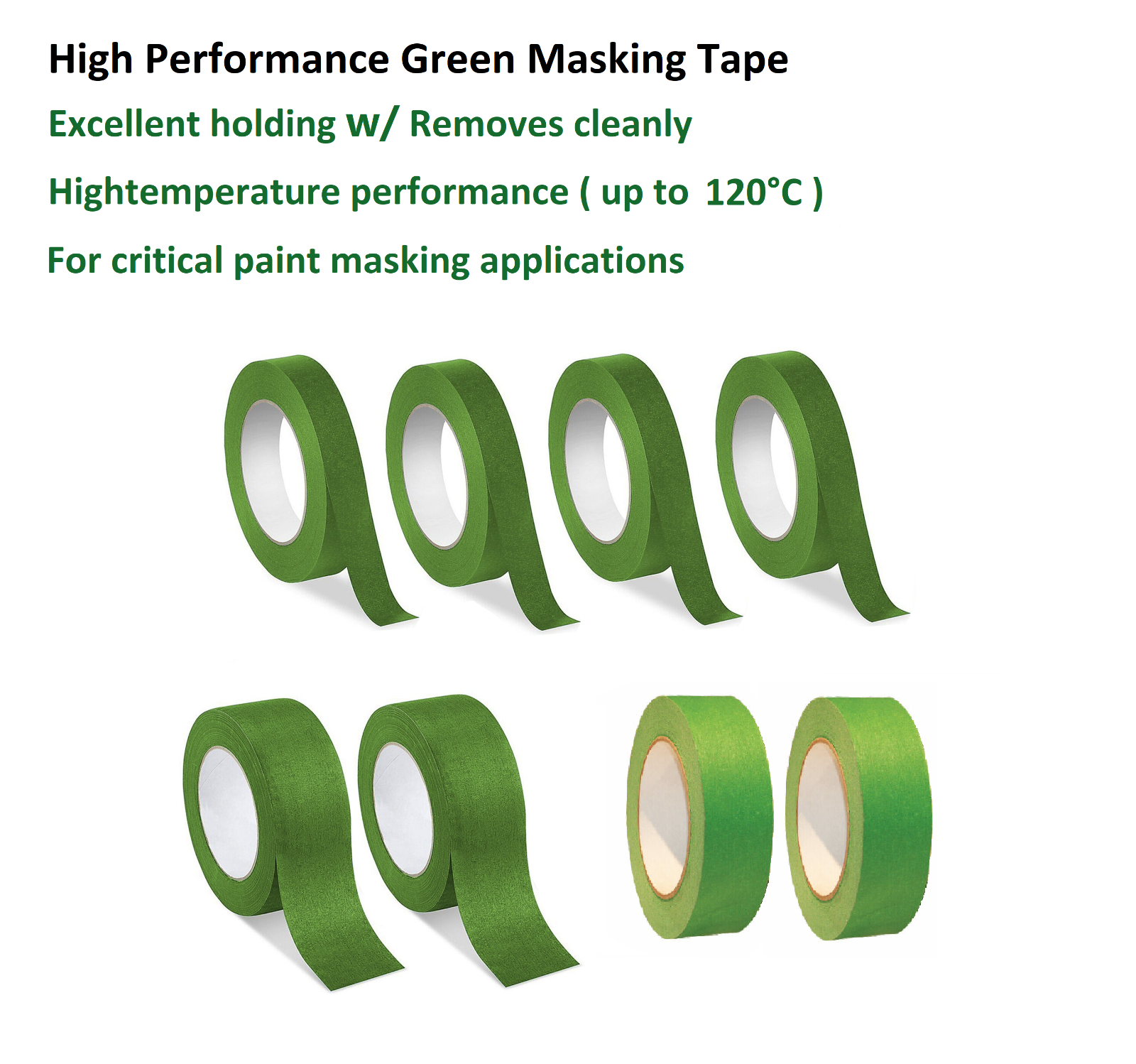 GREEN ENVO HIGH PERFORMANCE TEMP TAPE 3M PAINTING MASKING VEHICLE ...