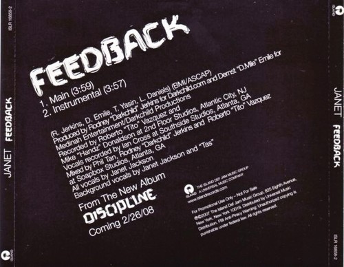 JANET JACKSON - FEEDBACK - US Main & Instrumental Promo CD Single ...