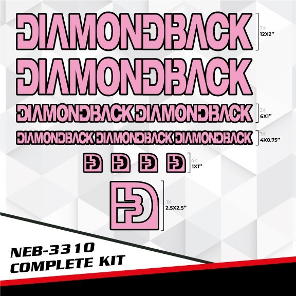 NEW Custom Frame Decals stickers complete Set for Diamondback bike NEB ...