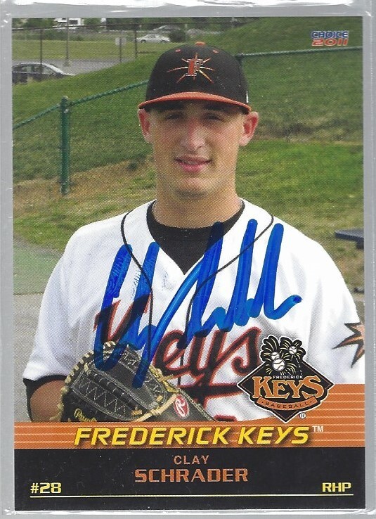 2011 Choice Frederick Keys Clay Schrader #21 IP autograph signed card ...