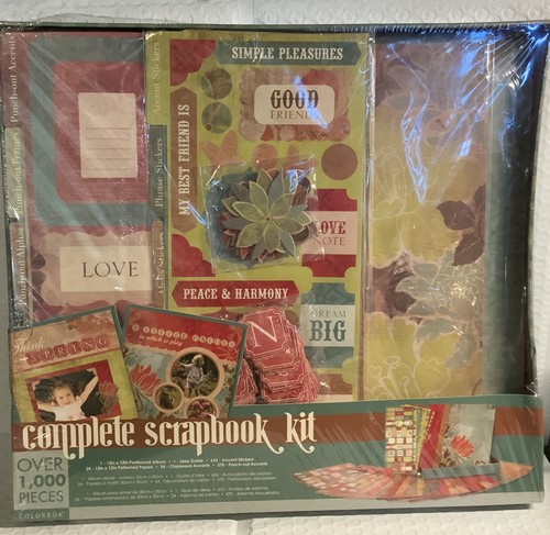 COMPLETE SCRAPBOOK KIT OVER 1000 PIECES Brown Floral Box Kit # 57972 ...