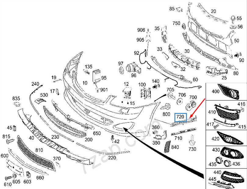 MERCEDES-BENZ S-CLASS W221 Front Bumper Right Bracket A2218850814 New ...