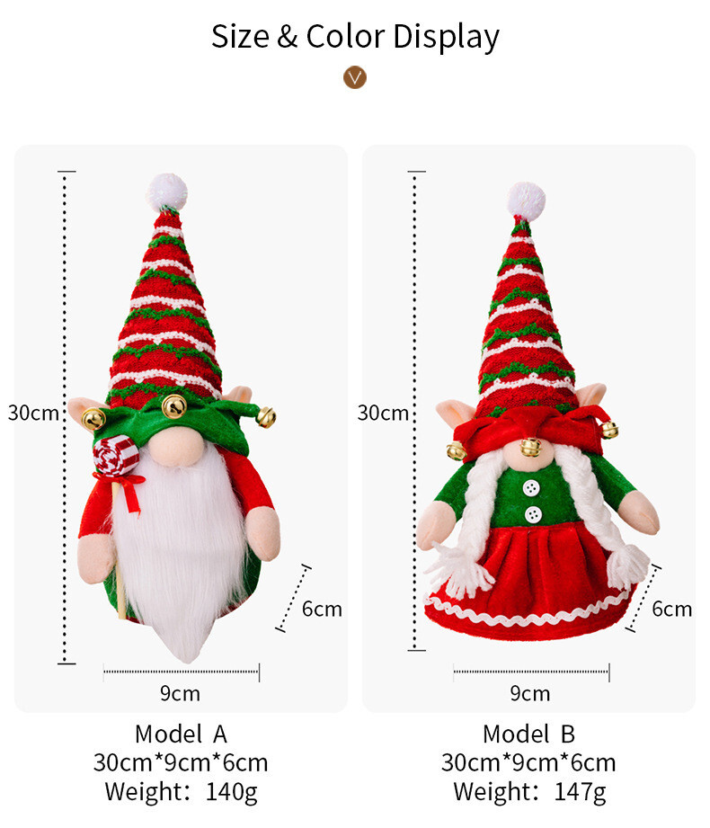 Christmas Faceless Gnome Santa Xmas Tree Hanging Ornament Doll ...