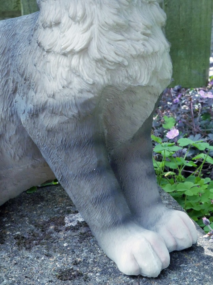 Tabby Cat Ornament Animal Pet Sculpture Grey Kitten Statue Christmas ...