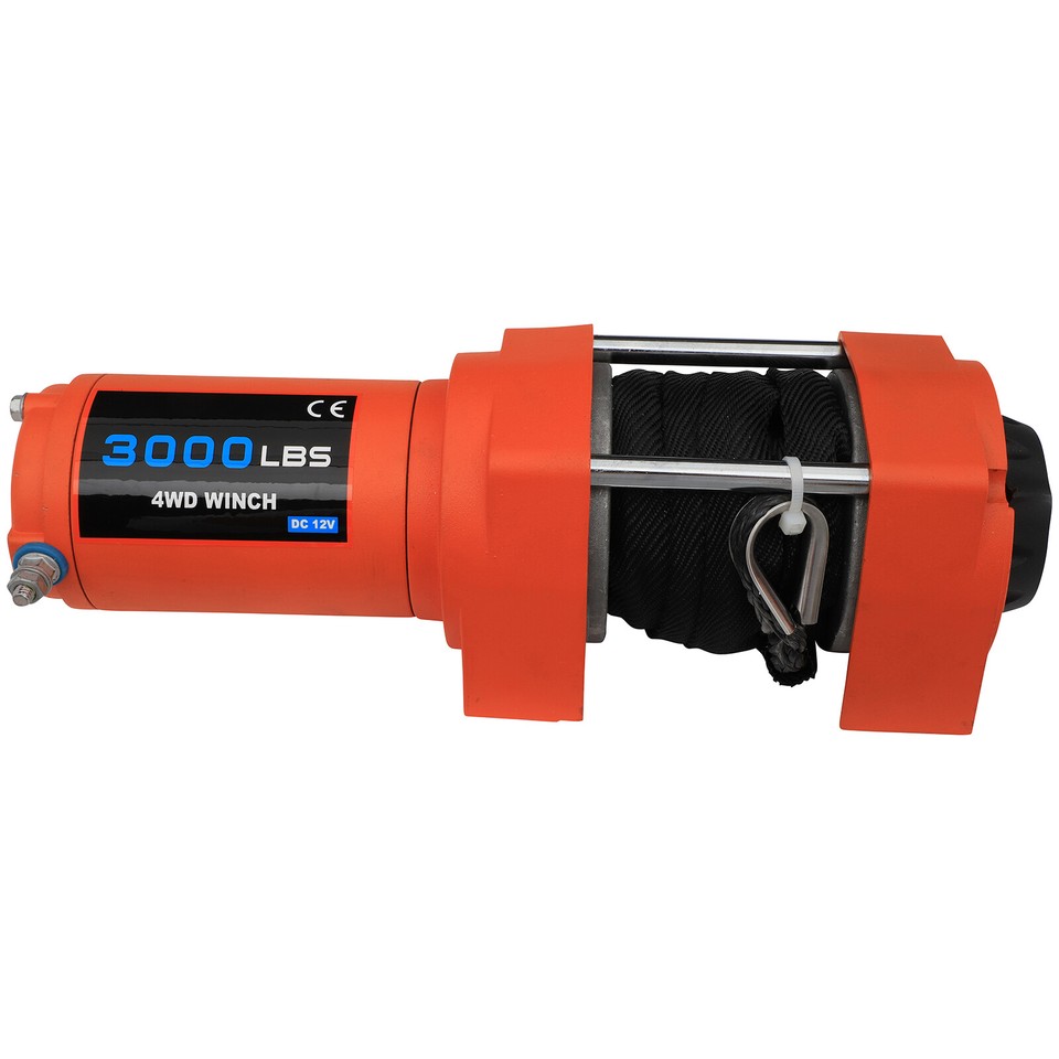 3000Ibs Electric Winch 12V Synthetic Rope ATV UTV Winch Towing Truck | eBay