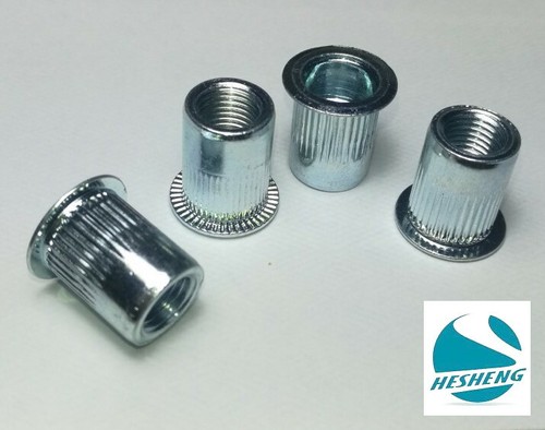 Qty 10 3/8" UNF Large Flange Zinc Plated Steel Rivet Nut Rivnut Nutsert ...