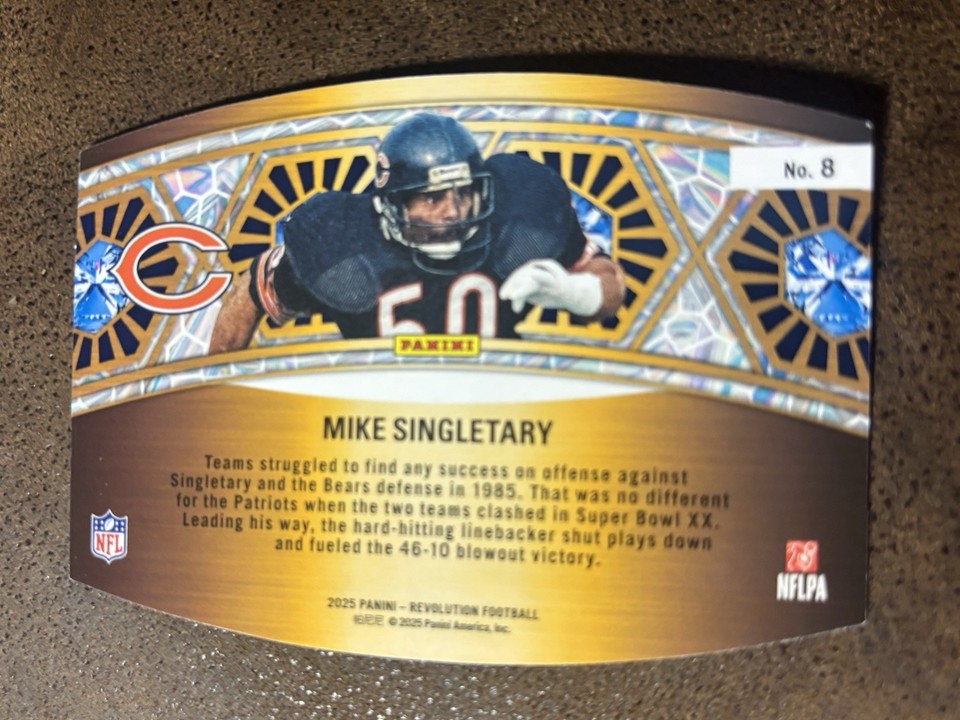 Mike Singletary 2025 Panini Revolution Football #8 Ring Bearers Die Cut ...
