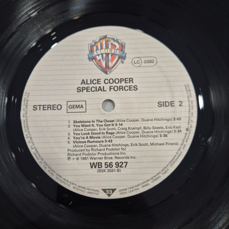 LP Alice Cooper - Special Forces Wb 56 927 Germany 1981 Musica Rock ...