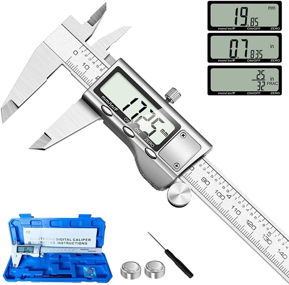 6 Inch Waterproof Digital Caliper with Large LCD - Accurate Measurement ...