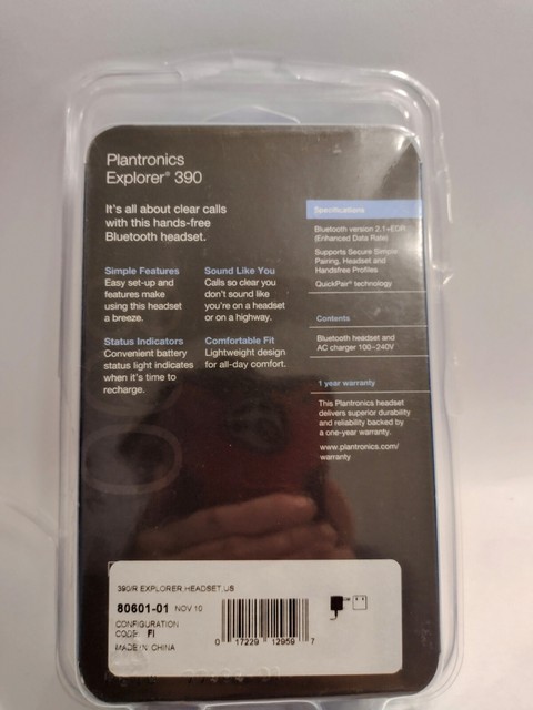 Plantronics Explorer 390 Black Ear-Hook Headsets for sale online | eBay