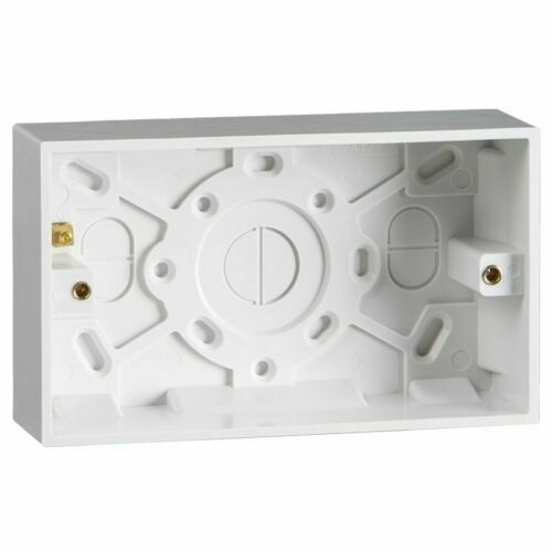 2 Gang 35mm Double Dry Lining Back Box Wall Socket Plug Switch Deep ...