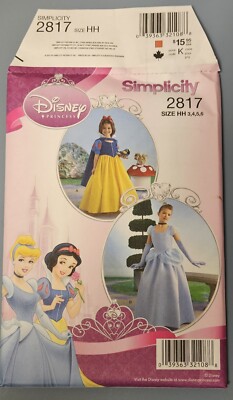 Simplicity Pattern 2817 Size 3 4 5 6 Disney Princess Snow White ...