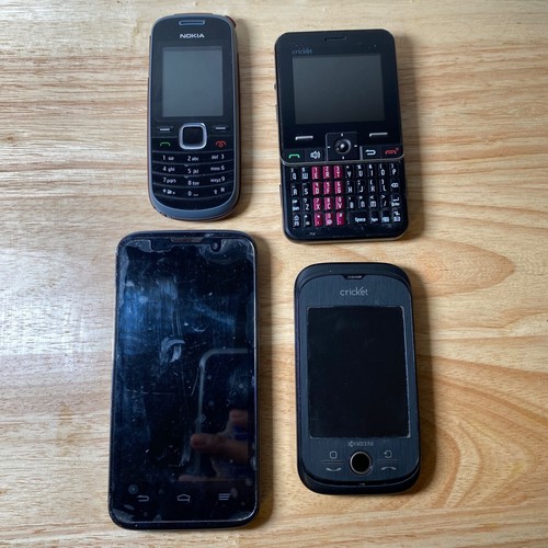 Lot of 4 Cell Phones Flip Touchscreen Cricket Kyocera & Nokia | eBay