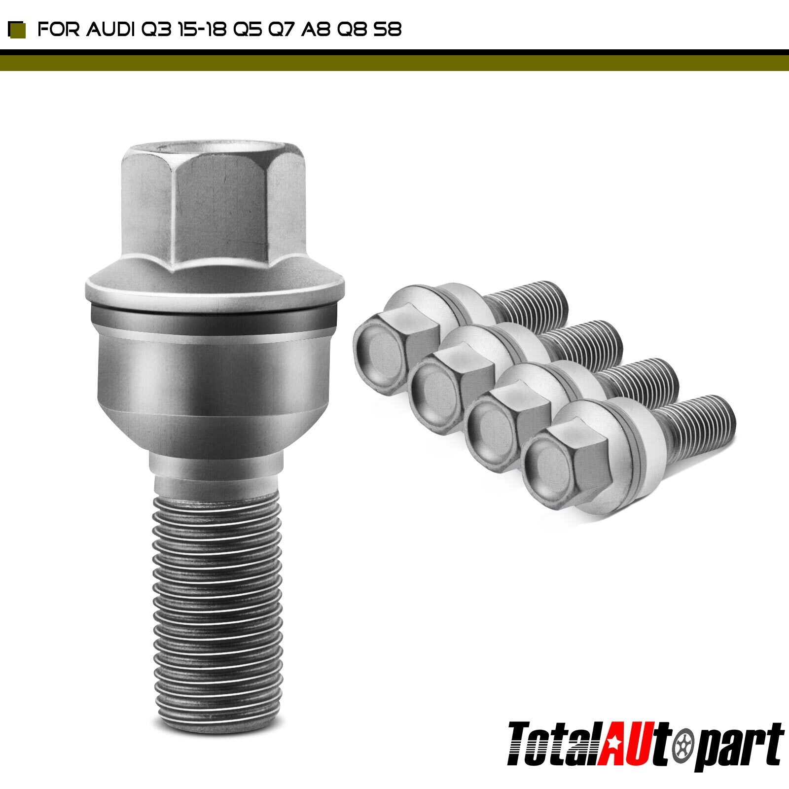 5x M14x1.5 Wheel Lug Nut Stud Bolt for Audi A8 Quattro Q3 Q5 Q7 Q8 S8 ...