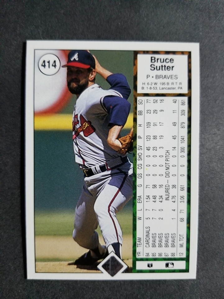 1989 Upper Deck BRUCE SUTTER card # 414 [C26] | eBay
