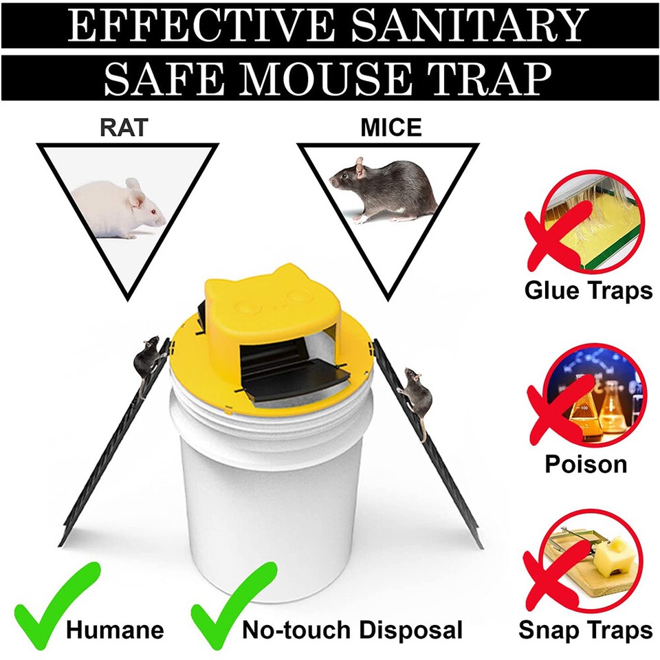 Mouse Trap Flip Bucket Lid Mouse Rat Trap with Ladder Mousetrap Catcher ...
