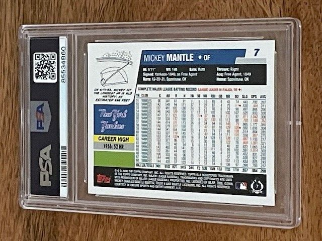 2006 Topps Mickey Mantle #7 New York Yankees PSA 10 *Perfect Centering ...