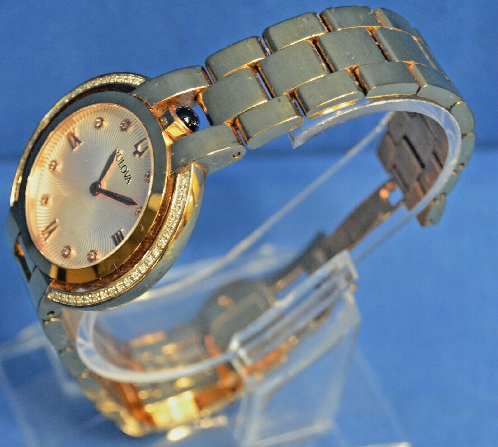 Bulova Women's Rubaiyat Diamond Accent Rose Gold Watch - 98R248 | eBay