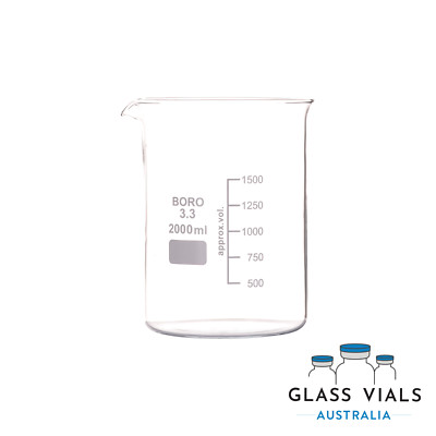 2000ML GLASS BEAKER LOW FORM BOROSILICATE 2L | LABCO | eBay Australia