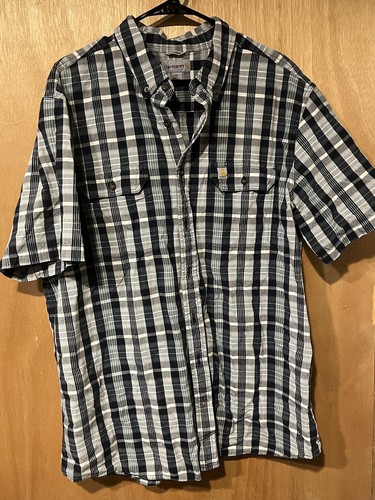 Carhartt 2XL Tall Short Sleeve Plaid Button Down | eBay