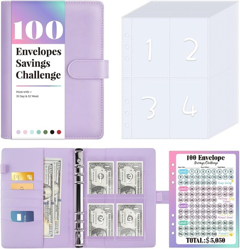 Sooez 100 Envelopes Money Saving Challenge, Savings Challenges A5 ...
