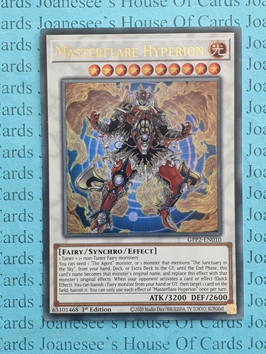 Masterflare Hyperion GFP2-EN010 Ultra Rare Yu-Gi-Oh Card 1st Edition New | eBay UK